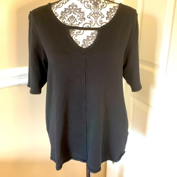 Joseph A | Sweaters | Joseph A Black Short Sleeve Sweater With Front ...